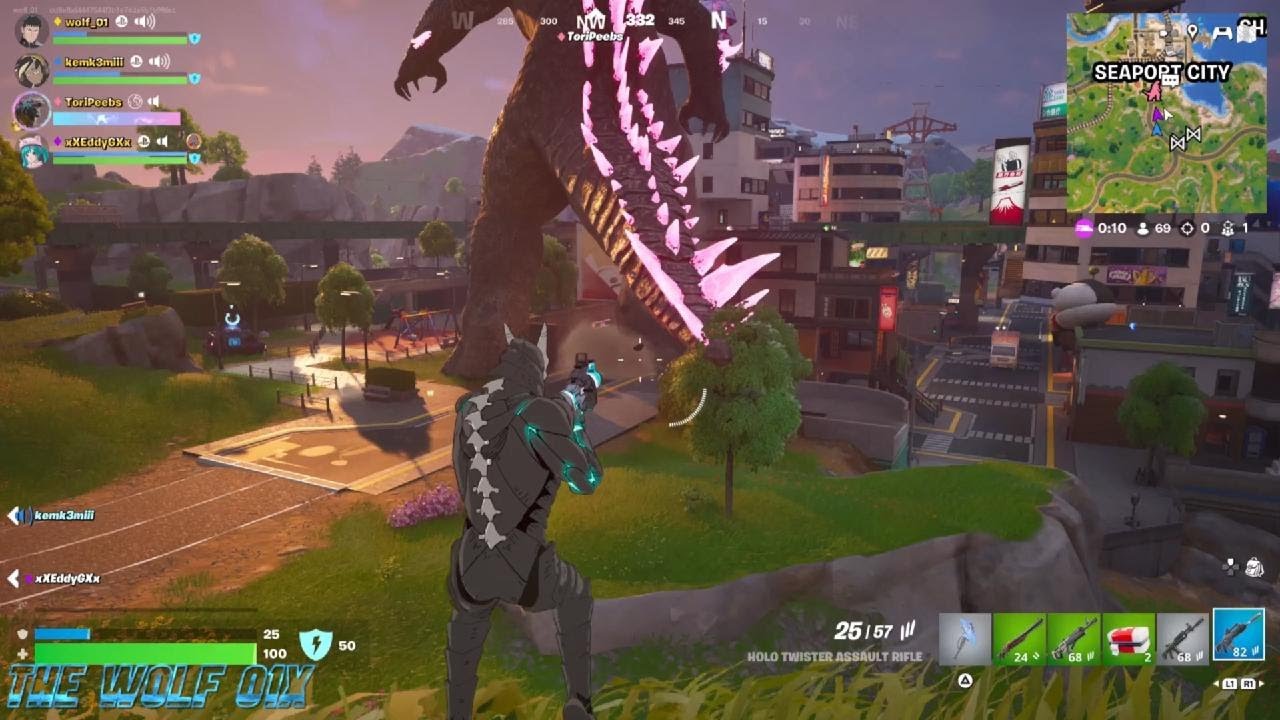 Fortnite - big black lizard ( kaiju no 8 gameplay ) - YouTube