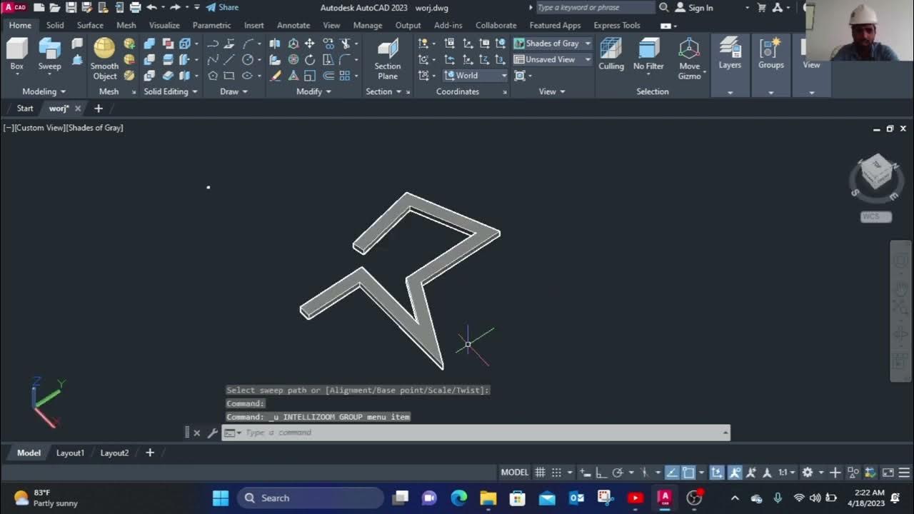 How to use sweep command in Auto CAD | Sweep command application |Sweep ...