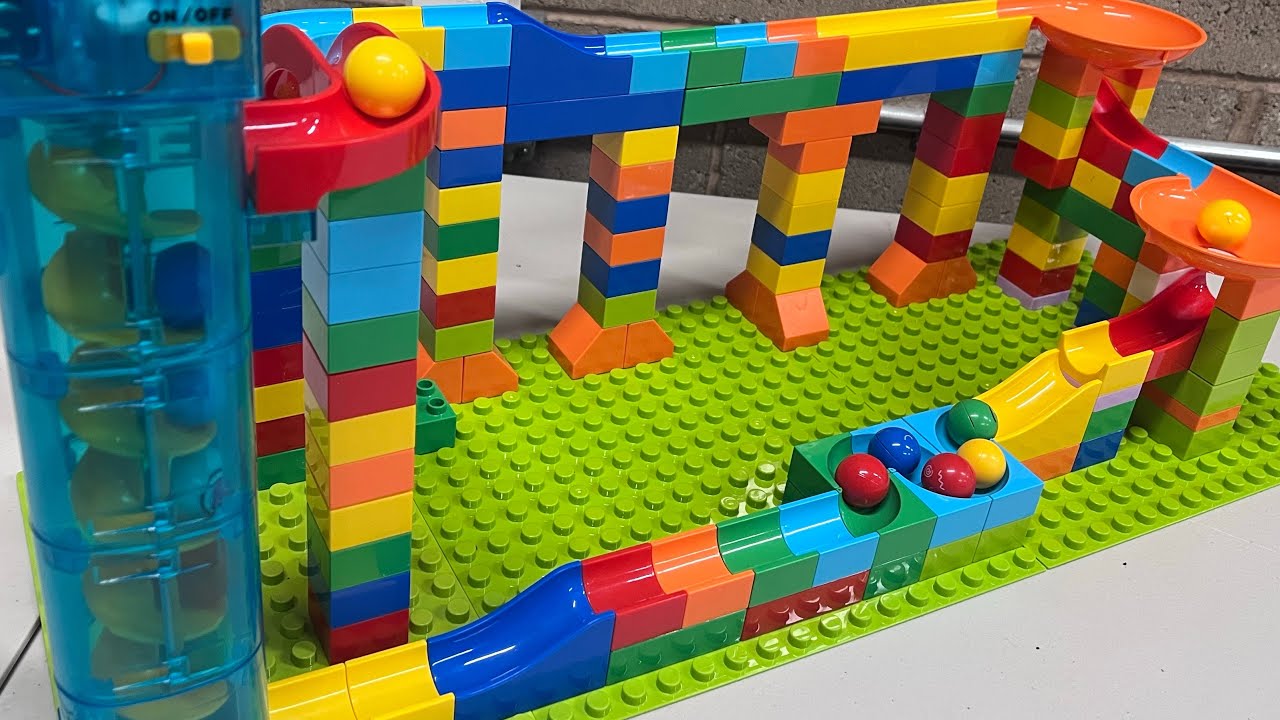 ASMR Marble Run Continuous Lego Track with Electric Elevator - YouTube