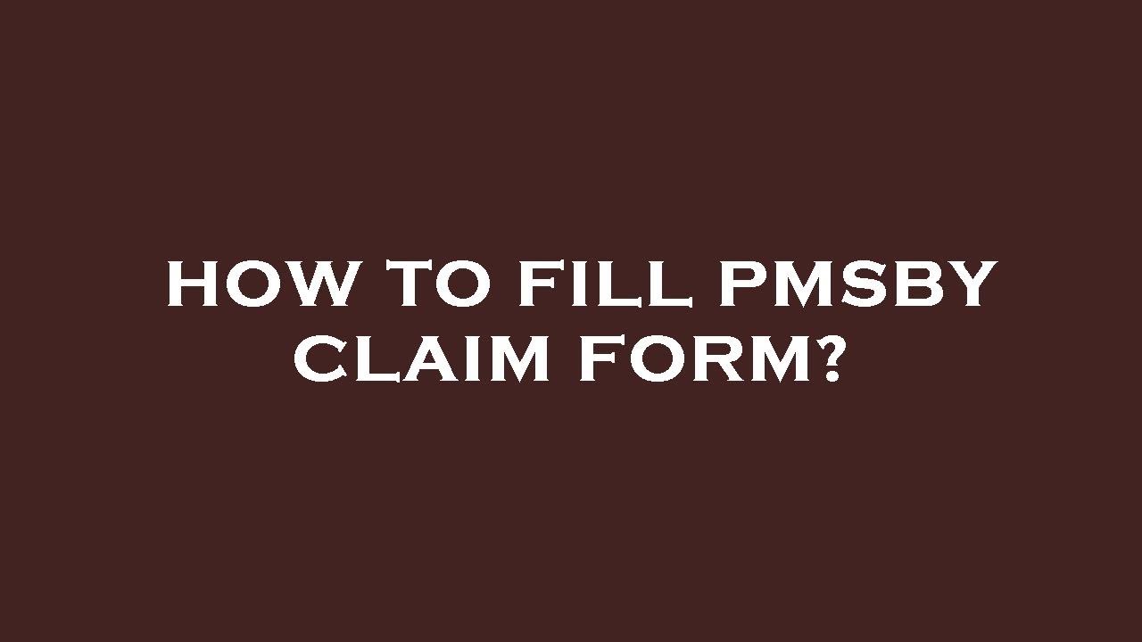 How to fill pmsby claim form? - YouTube