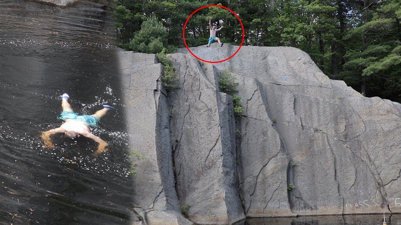 HE JUMPED FROM A 60 FOOT CLIFF!!! *FREAKOUT* - YouTube