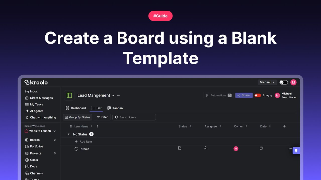 Create a Board using a Blank Template - YouTube