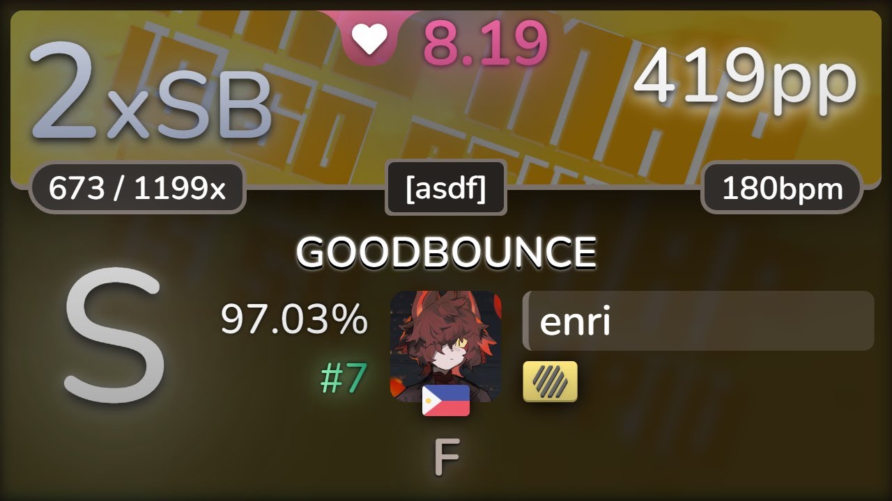 8.2⭐ enri | EBIMAYO - GOODBOUNCE [asdf] +HD 97.03% (#7 419pp 2xSB ...
