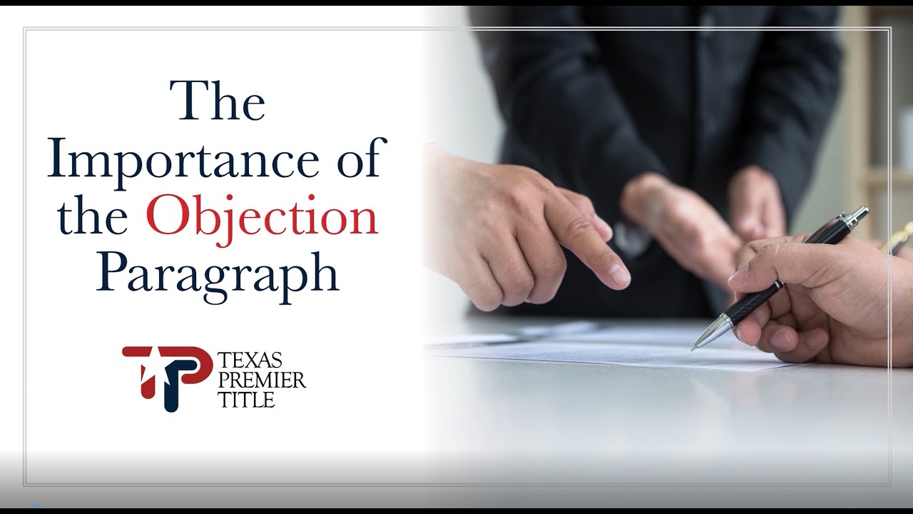 The Importance of the Objection Paragraph - YouTube