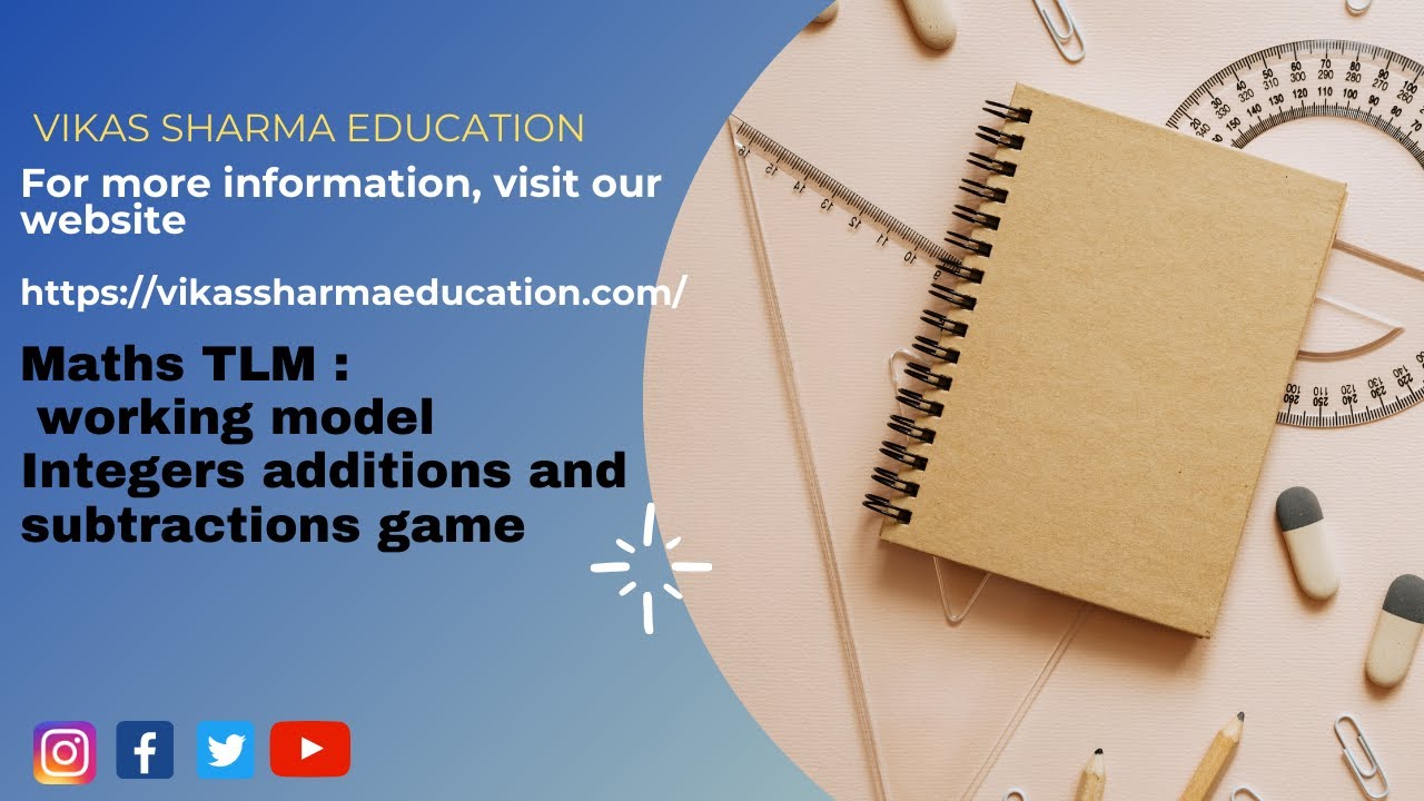 Maths TLM working model Integers additions and subtractions game - YouTube
