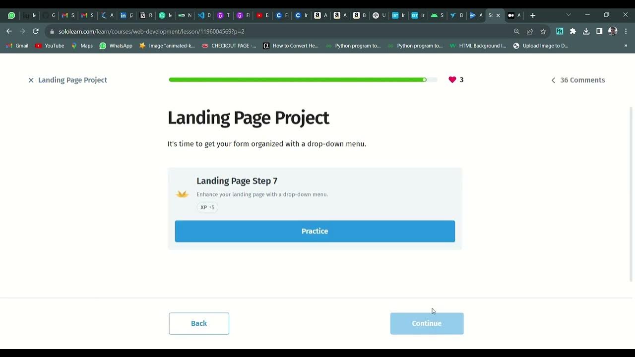 25 Landing Page Project Web Development Sololearn Answers Youtube