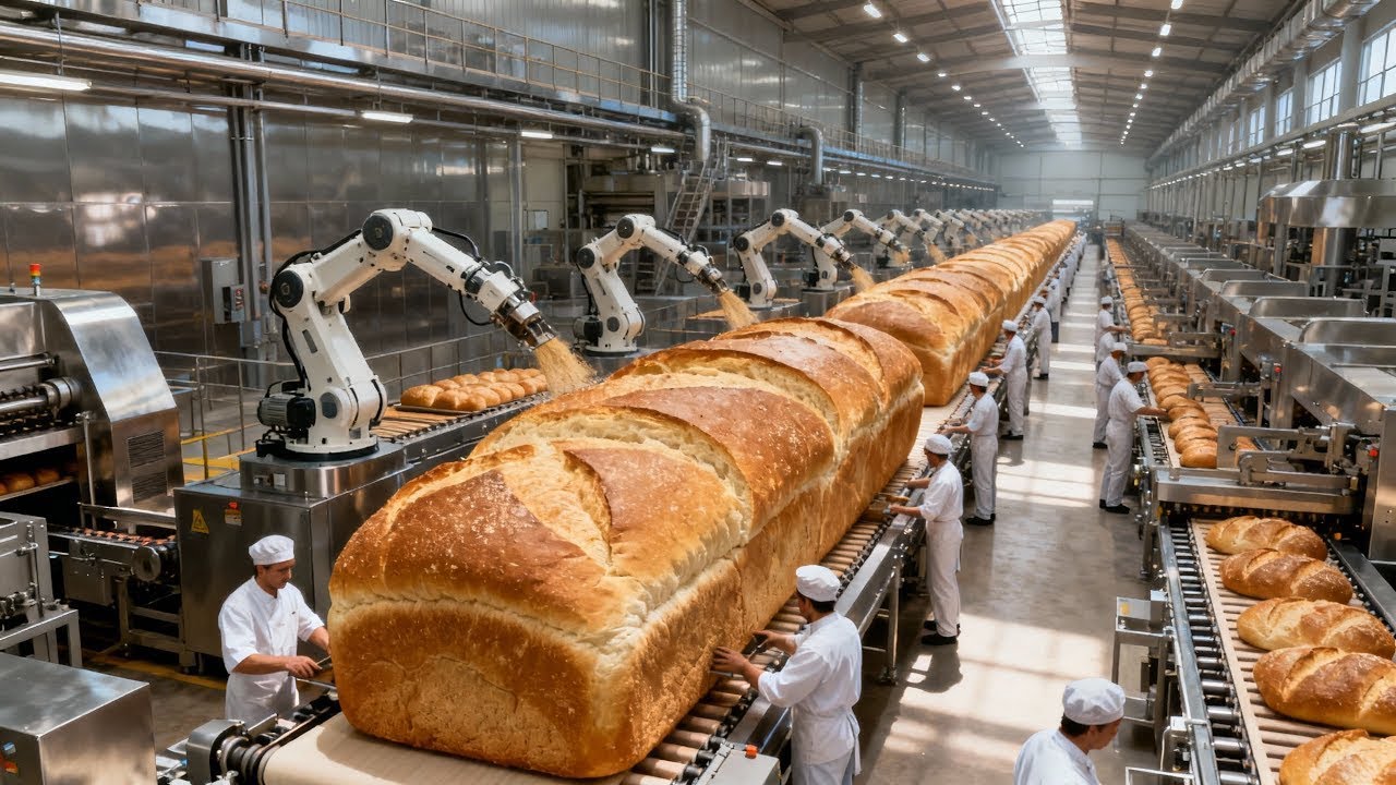 Inside a Modern Bread Factory: From Wheat Grain to Packaged Loaf Bread ...
