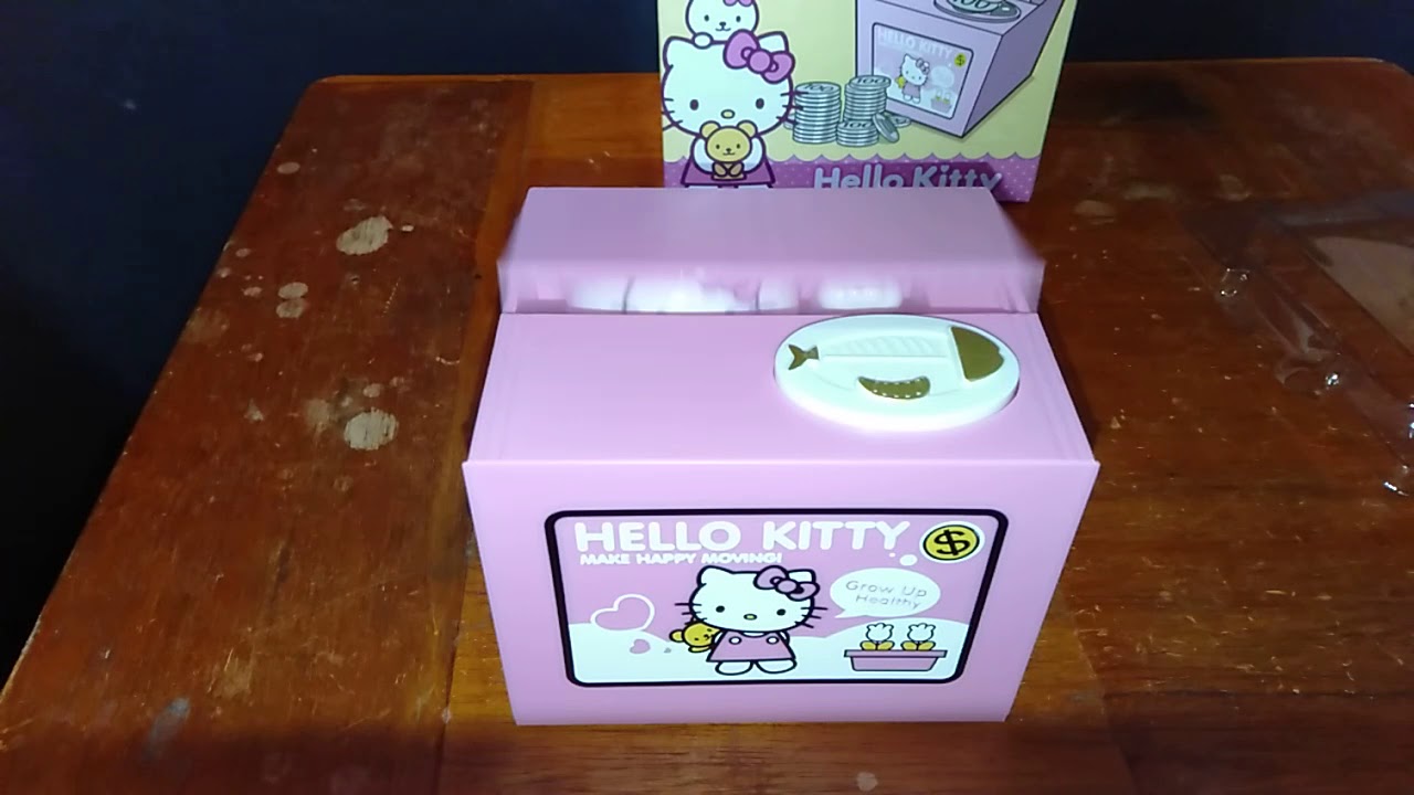 Unboxing Coin Stealing Hello Kitty Coin Bank - YouTube