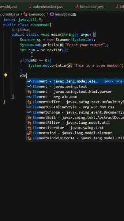 Even or Odd number in Java #programming #shorts #java #coding #evennumbers #oddnumbers # ...