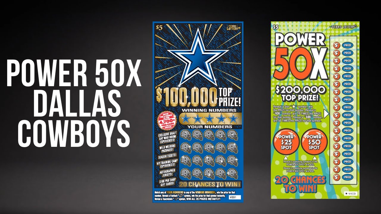 POWER 50X AND DALLAS COWBOYS, TEXAS LOTTERY SCRATCH OFF - YouTube