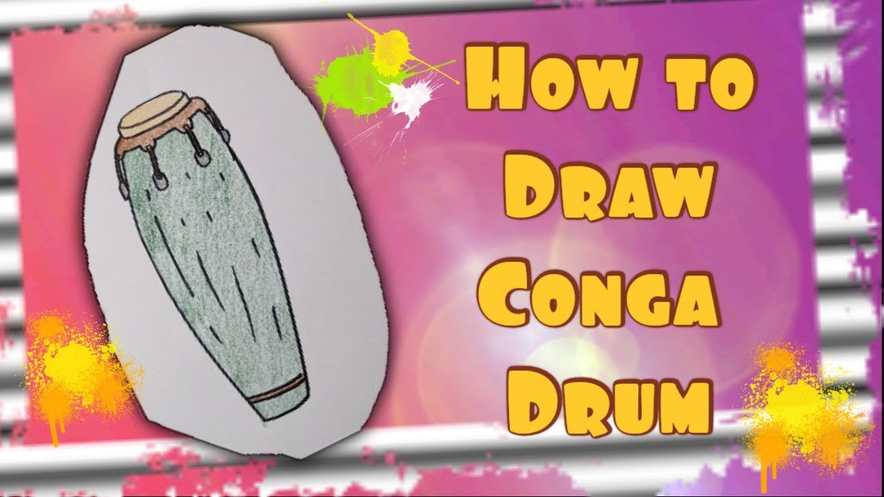 How to Draw A Conga Drum - Musical Instrument ...