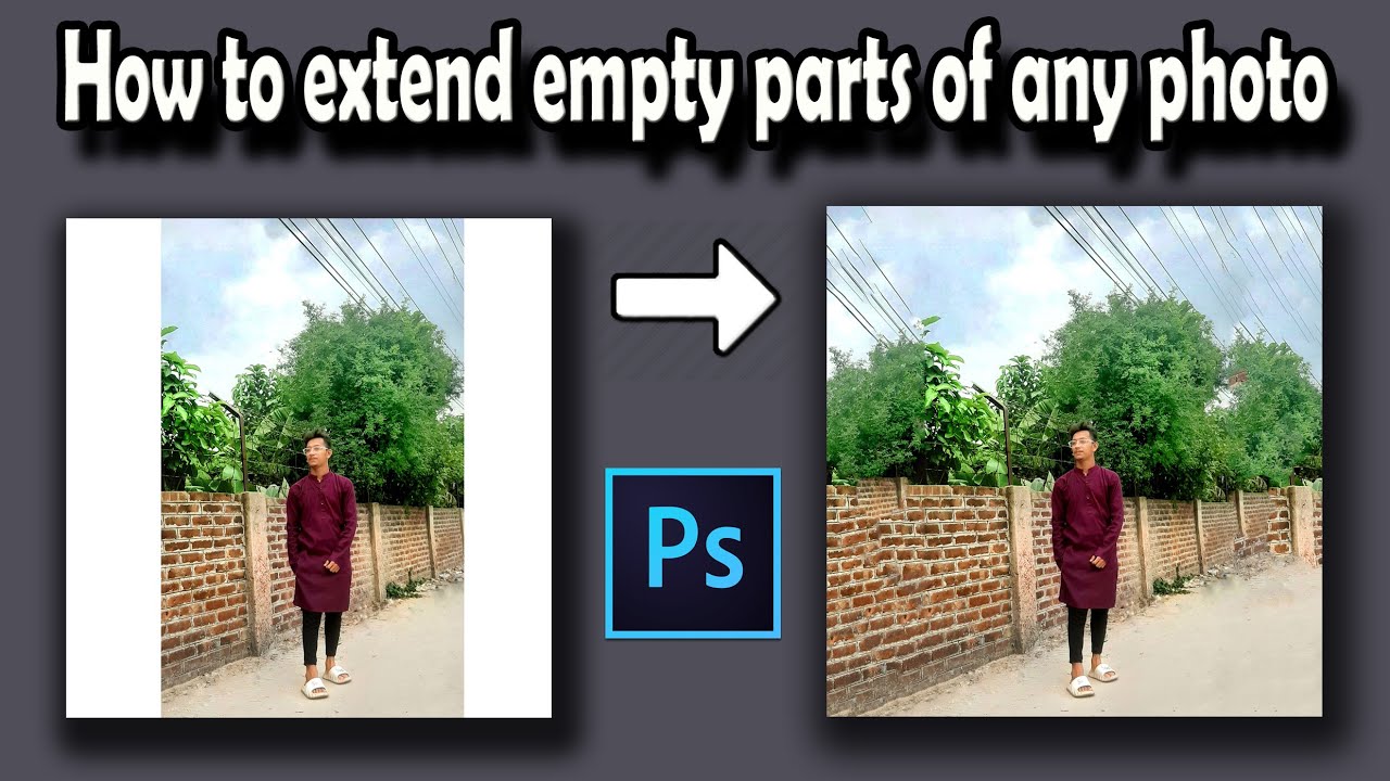 How to fill empty parts of any photo using Photoshop English tutorial ...