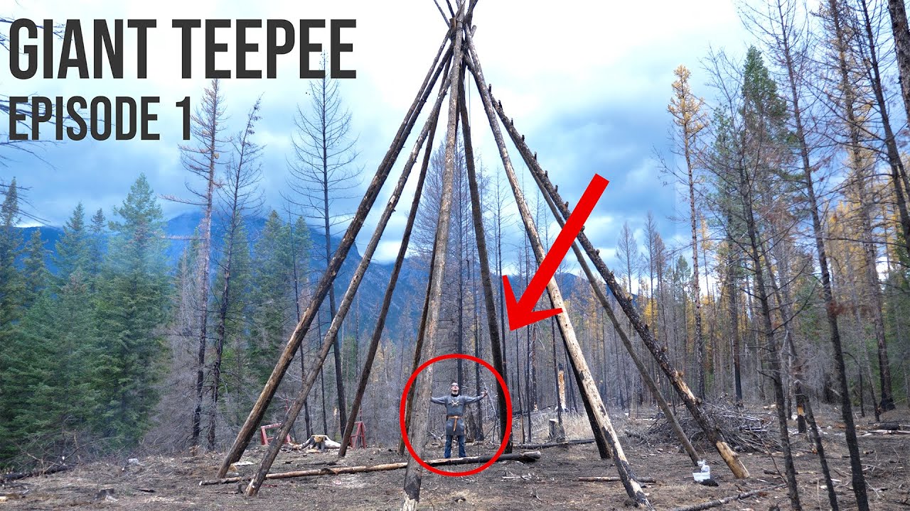 Building A Giant Two Story Teepee Ep 1 | Bushcraft - YouTube