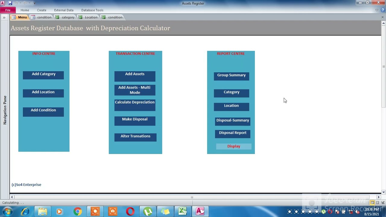 Assets Register with Depreciation Calculator in Microsoft Access - YouTube