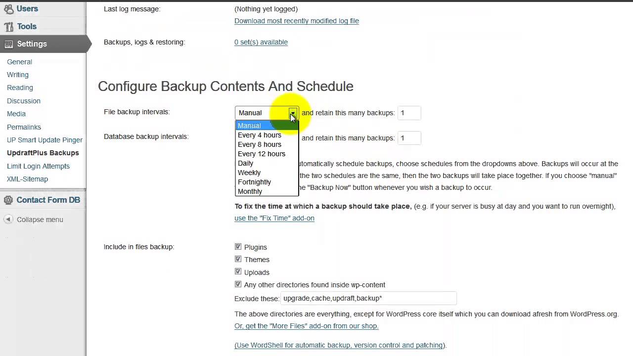 Wordpress Tutorial Using The Updraftplus Backup Plugin Youtube