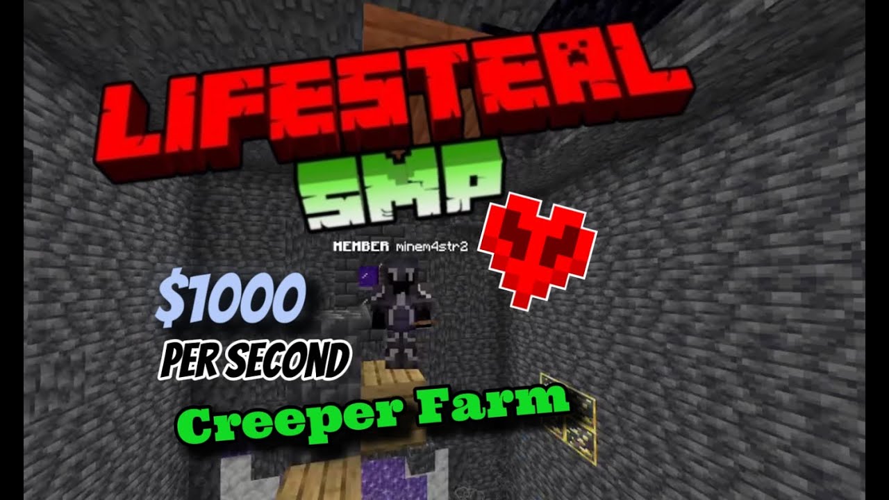 Minecraft Creeper Farm Lifesteal SMP Server - YouTube