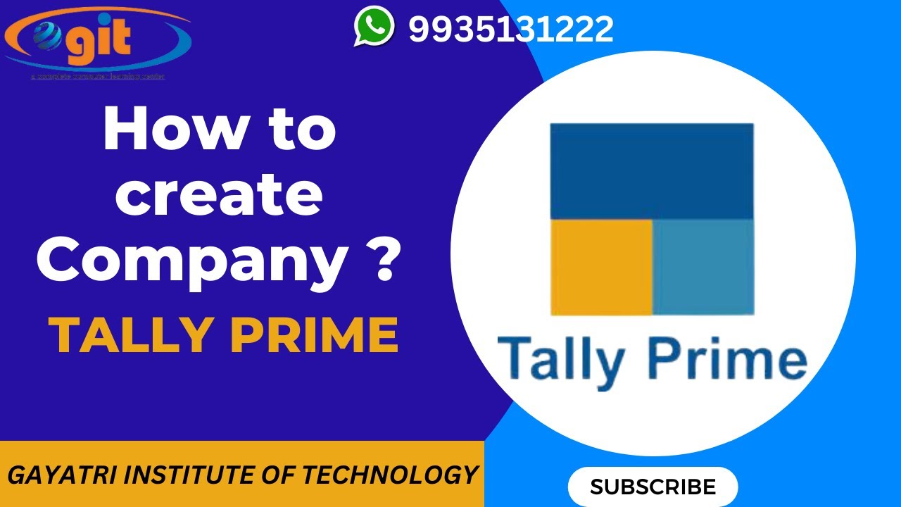 How to create Company in Tally Prime | GIT Education - YouTube