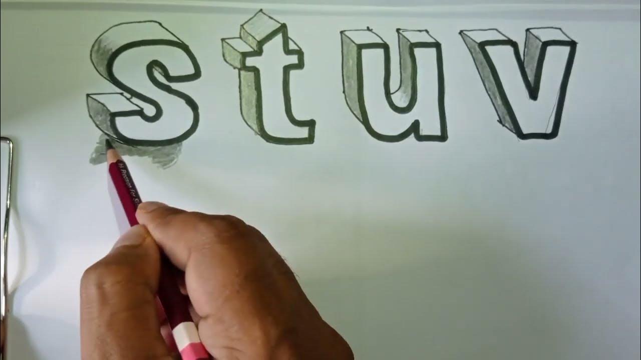 How to Draw 3D Letter | How to Write Small Letter | 3D Drawing ...