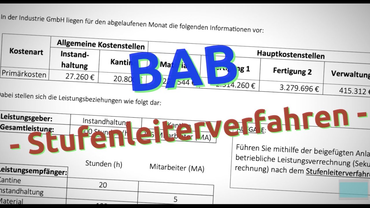 Betriebsabrechnungsbogen - Innerbetriebliche Leistungsverrechnung mit ...