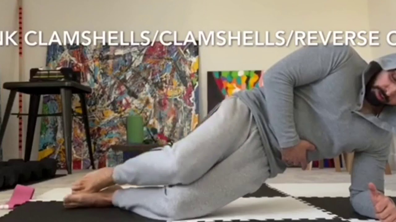 side plank clamshells - YouTube