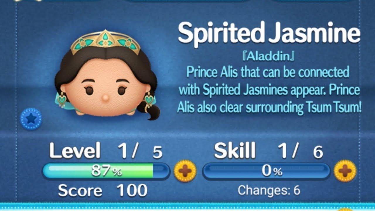 Tsum Tsum Gameplay with Spirited Jasmine - Level 1 & Skill 1/6 [070723 ...