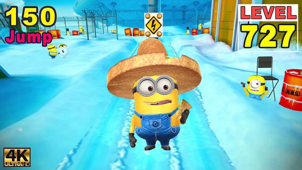 Minion Rush LEVEL 727 - Tortilla Chip Hat Minion jump over obstacles ...