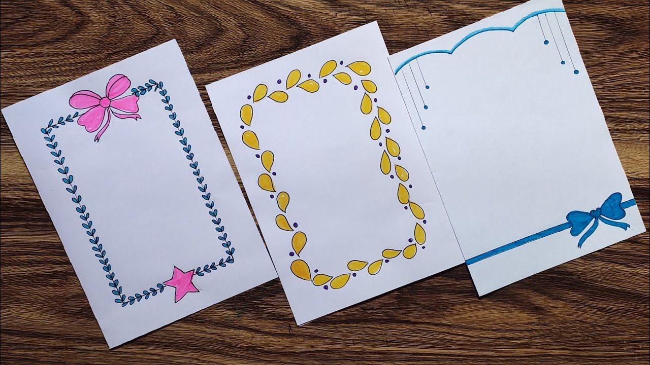 RIBBON 🎀 BORDER DESIGNS/PROJECT WORK DESIGNS/ASSIGNMENT FRONT PAGE ...