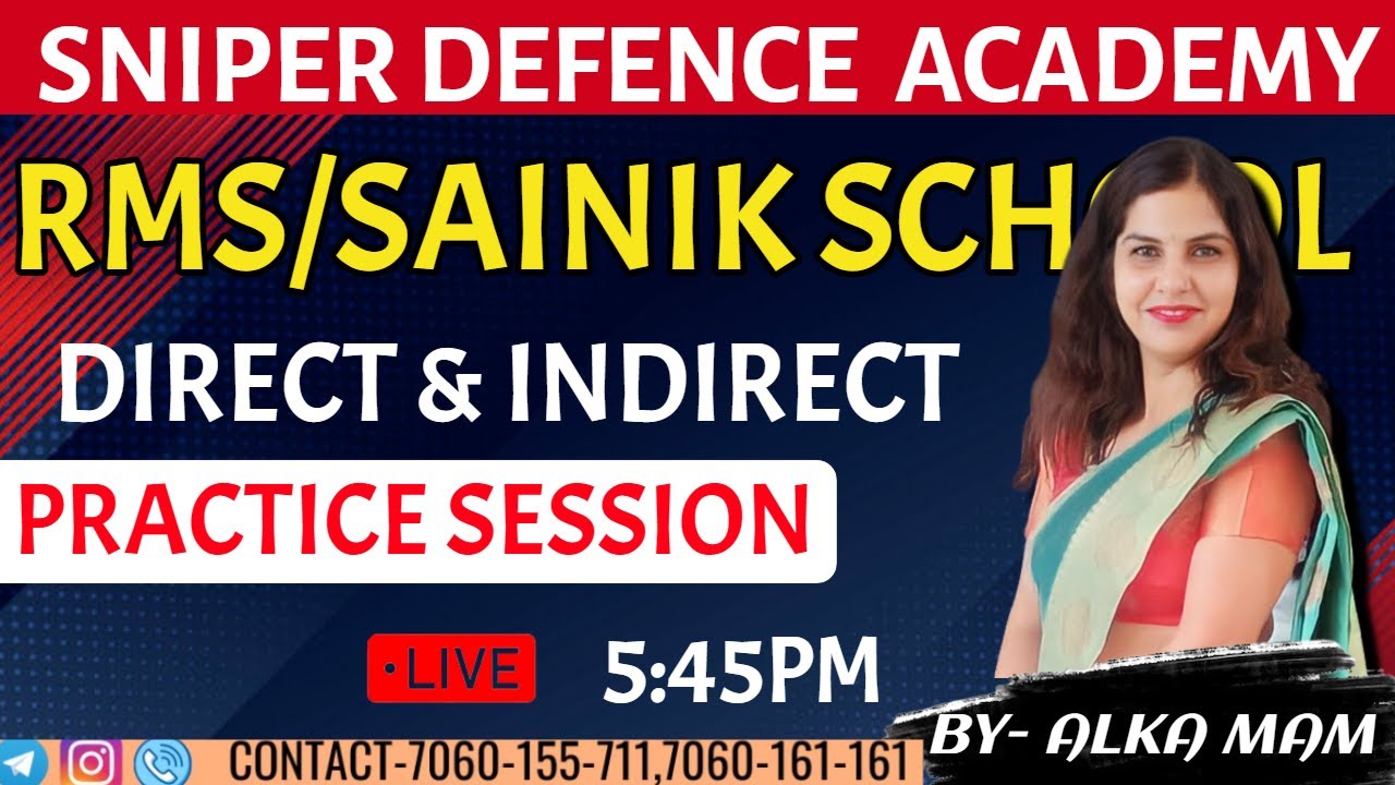 DIRECT & INDIRECT | REVISION CLASSES | For Sainik School | SNIPER ...