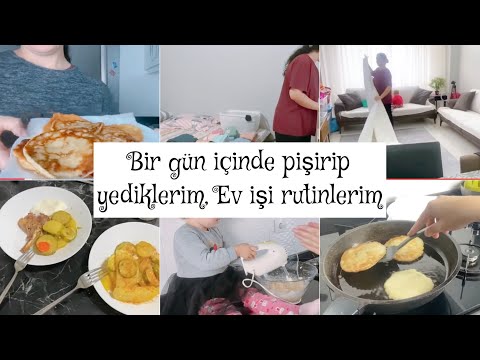 Ev işi rutinlerim / Çamaşır düzeni / Ev toparlama / Kaşarlı krep,fırında tavuk,misto kurabiye❤️