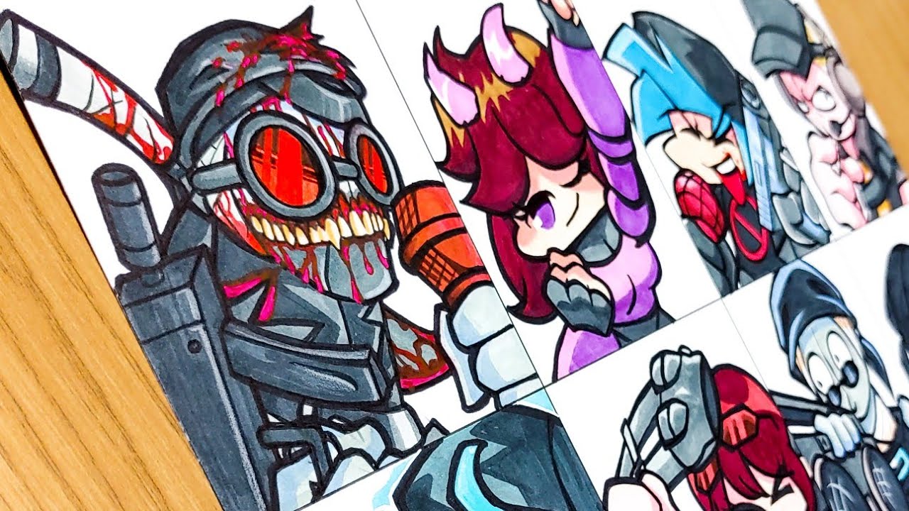 DRAWING::FNF' VS Hank FULL WEEK w/ Agent GF+BF | Incident:012F DEMO ...