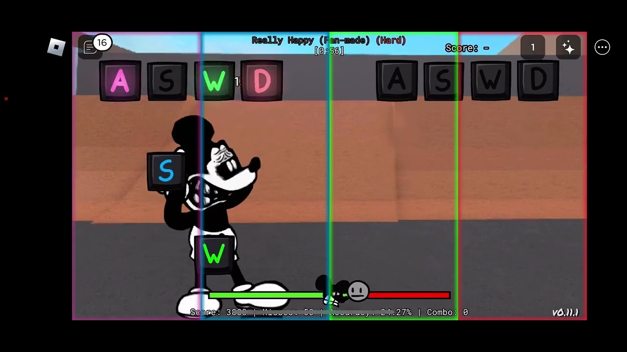 Really happy but Mickey Mouse is in Roblox and he is crying fnf Roblox ...