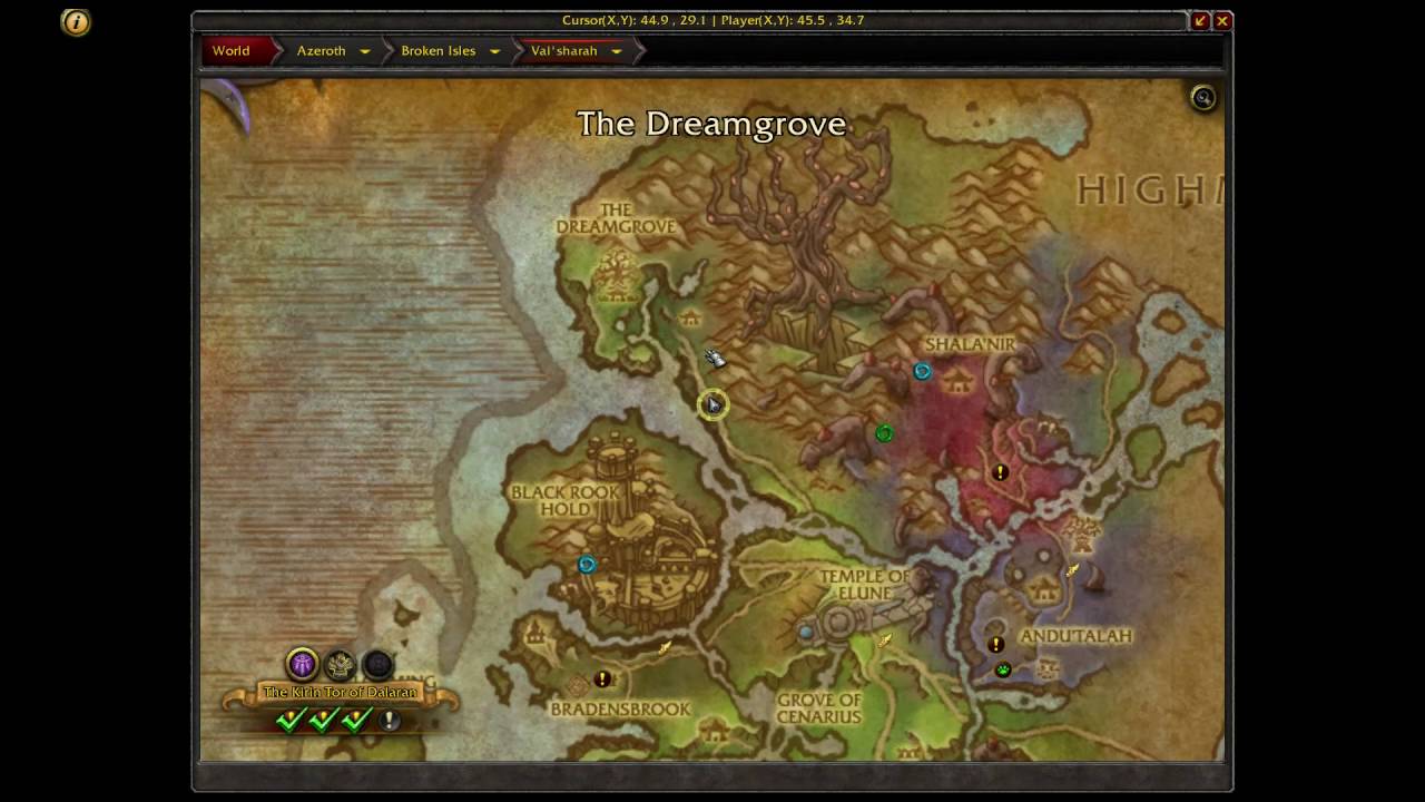 Where is The Dreamgrove WoW Explore Val'Sharah Legion - YouTube