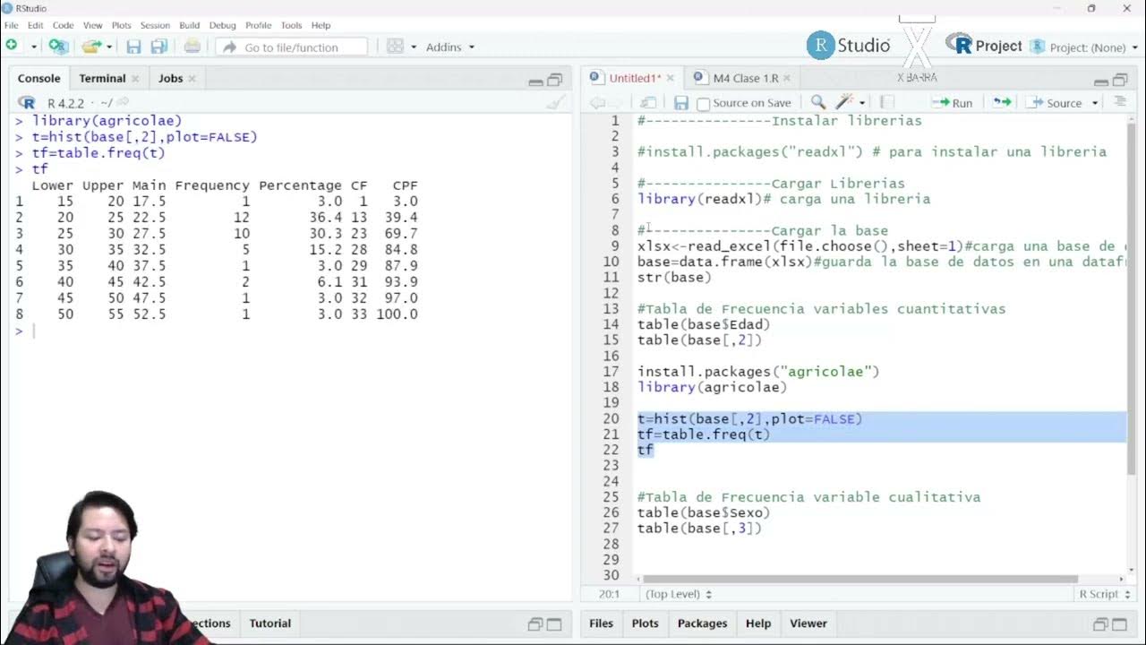 Como hacer una Tabla de Frecuencia en RStudio - YouTube