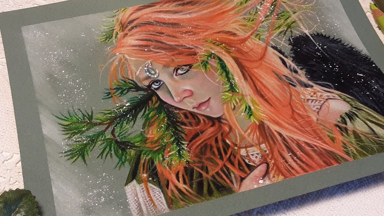 Angel ,Eyes of the Soul color pencil drawing - YouTube
