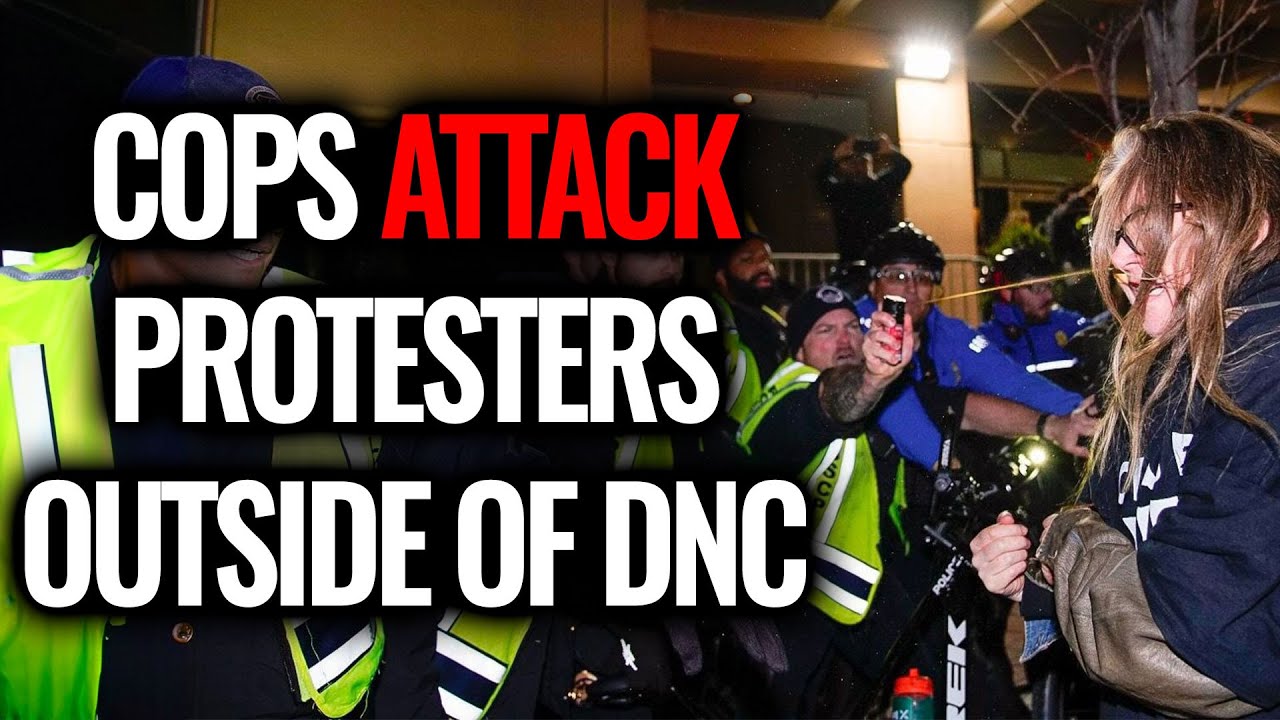 Police ATTACK Ceasefire Protesters Outside DNC HQ - YouTube