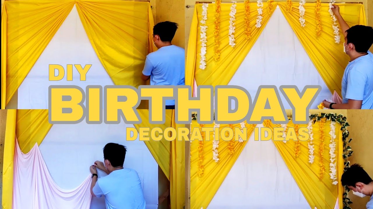 DIY SIMPLE BIRTHDAY BACKDROP DECORATION IDEAS | Rex Montalbo - YouTube