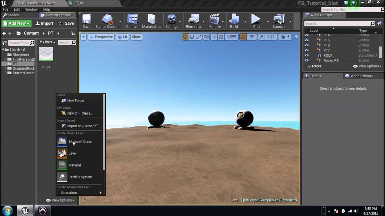 PTV Unreal Engine 4 Particle Systems Tutorial 3 (Simple Beam Emitter) - YouTube