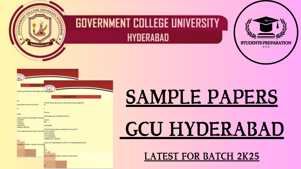 GC University Hyderabad Latest Sample Papers Batch 2k25 (GCUH) - YouTube