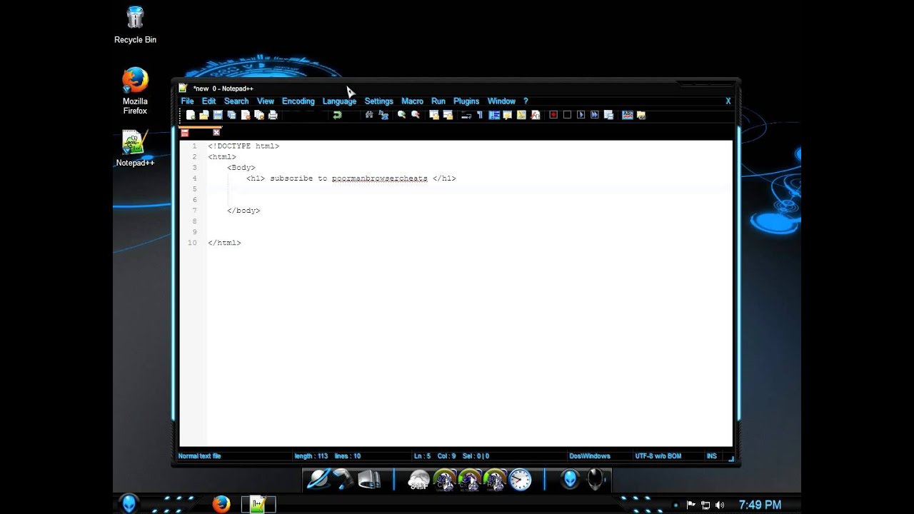 Basic Html Coding In Notepad : Building A Webpage. - Youtube