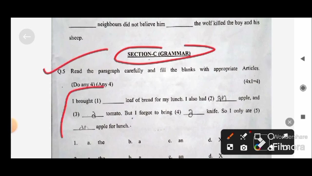 Class 7th English Question Paper With Answer Key Annual Exam Date 18 03 Class 7th English Question Paper With Answer Key Annual Exam Date 18 03