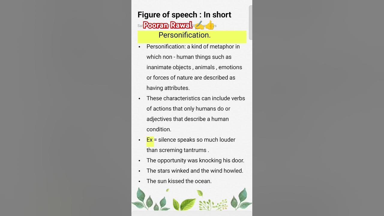 Personification: figure of speech #englishliterature #rpsc #reet # ...