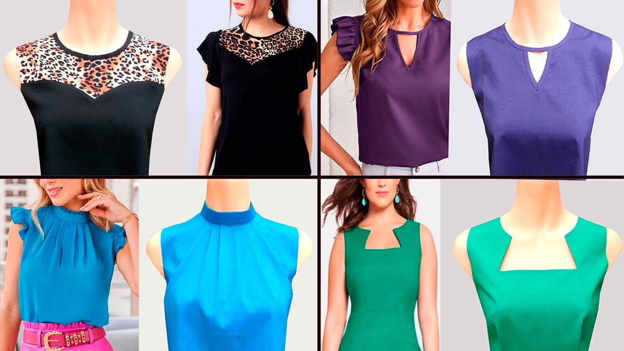4 diferentes diseños de cuello para mujer técnica para principiantes ...