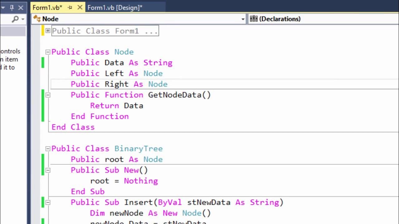 Binary Tree 4. Object Oriented Implementation in VB.NET - YouTube