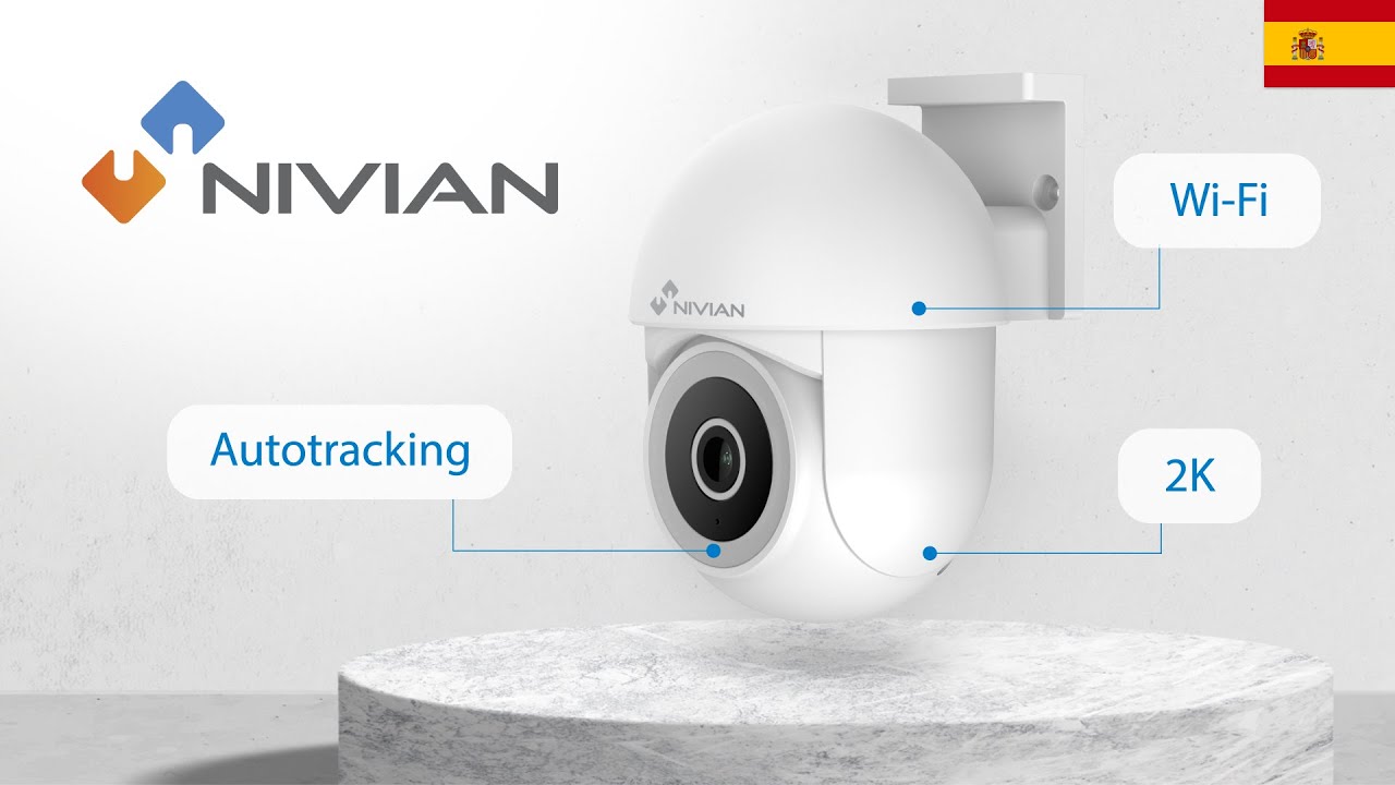 🔵 Nivian NVS-IPC-0S4-L-MINI | Cámara Wifi 2K motorizada de exterior con ...