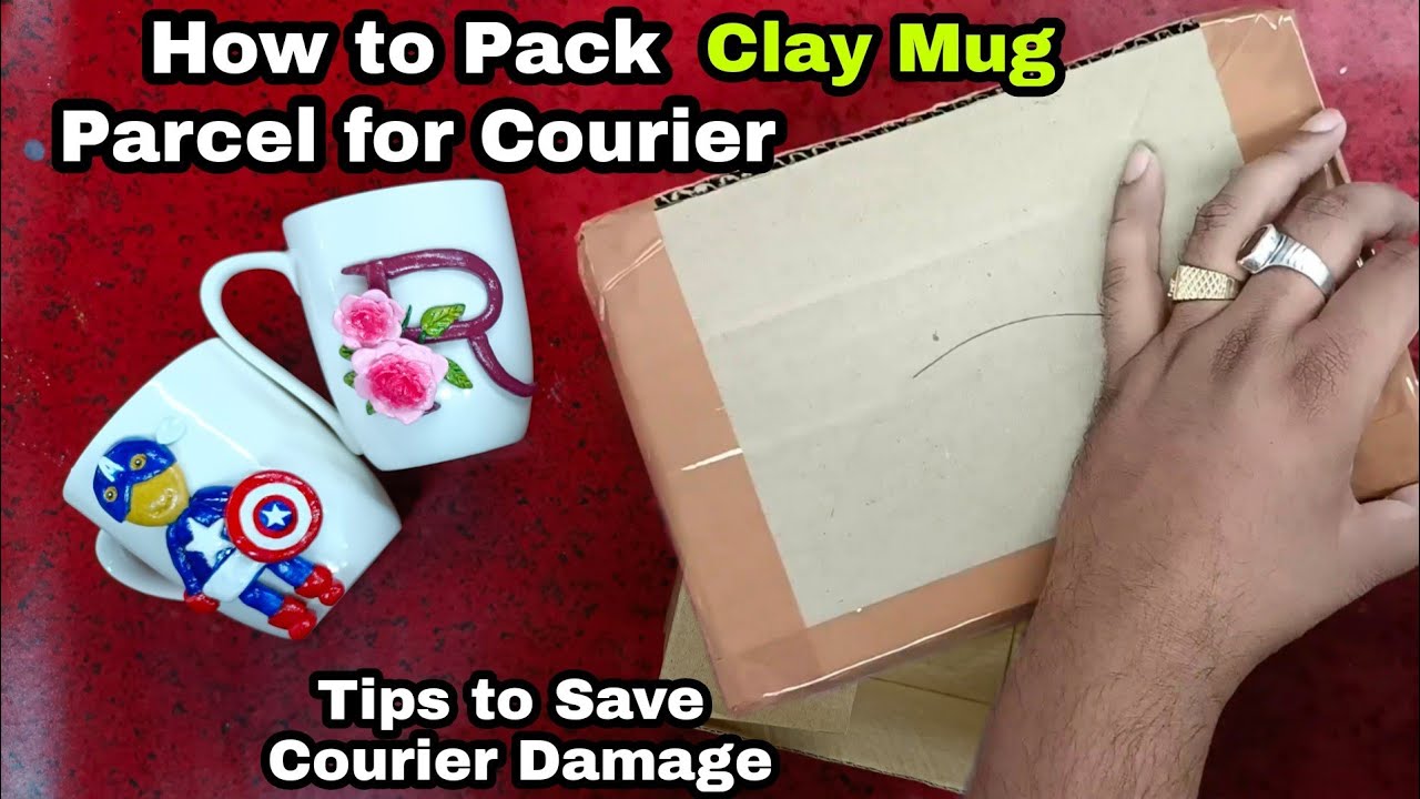 How To Pack Parcel For Courier | Clay Mug Packing For Courier - YouTube
