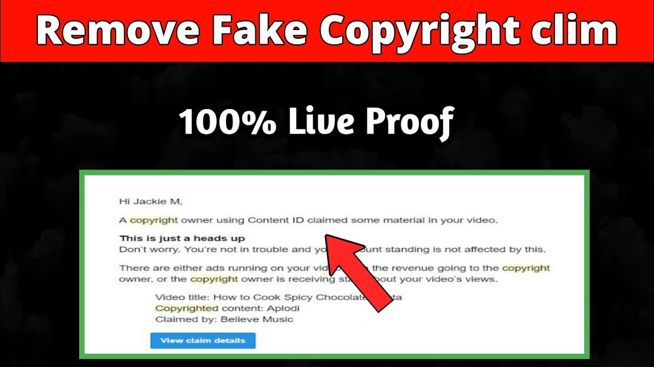 how to remove fake copyright claim on youtube video l Fake Copyright ...