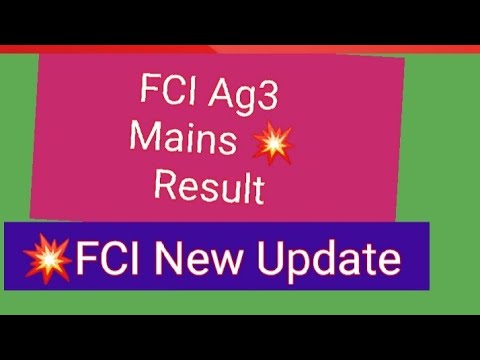 FCI Ag3 Mains Result UPDATE | FCI Ag3 Mains - YouTube