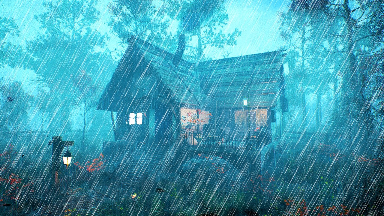 🍂 LIGHT AUTUMN RAIN with the Sounds of Thunder in a Cottage with a Cozy ...