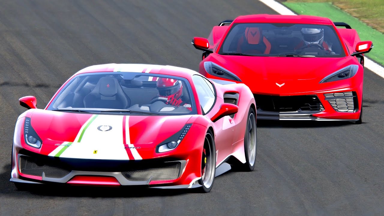 Chevrolet Corvette C8 2020 vs Ferrari 488 Pista - Monza - YouTube