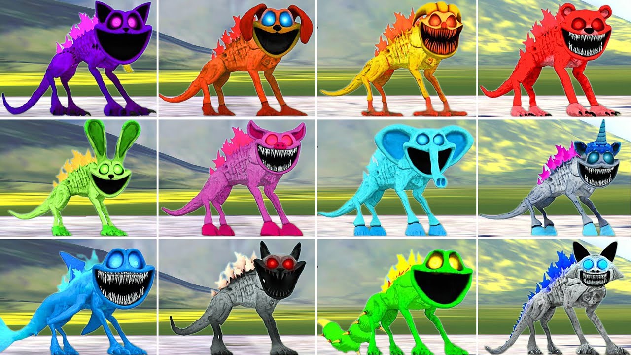 ALL GODZILLA CURSED SMILING CRITTERS POPPY PLAYTIME CHAPTER 3 In Garry ...